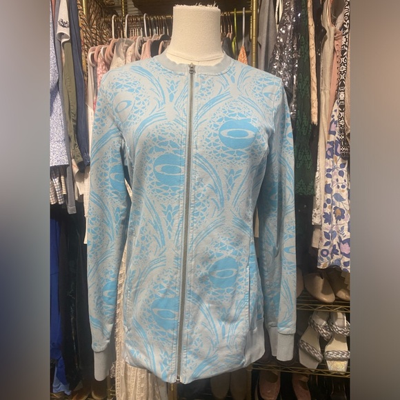 Oakley | Jackets & Coats | Oakley Light Blue Gray Zipup Jacket With The ...